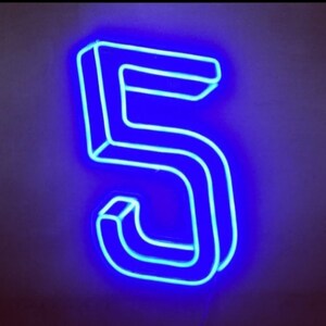 Number Five LED Neon Art Sign Light Lamp Illuminate Shop - Etsy