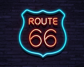 Route 66 Neon Sign - Etsy
