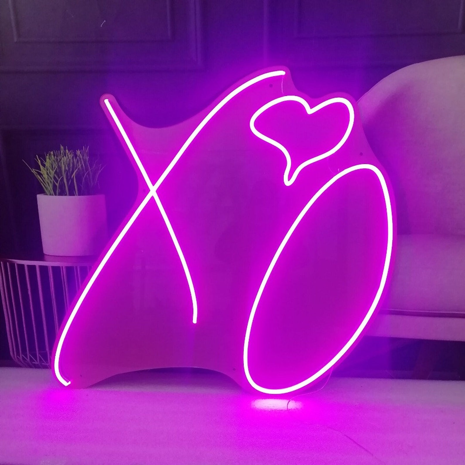 Xo Neon Light Sign Love Xo Sign Neon Light Handmade Led Neon Etsy