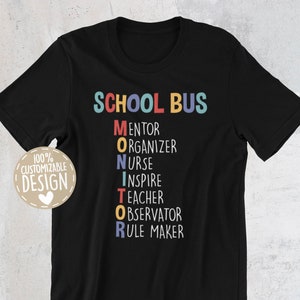 Proud School Bus Monitor T-shirt Bus Aid Attendant Gift Bus - Etsy