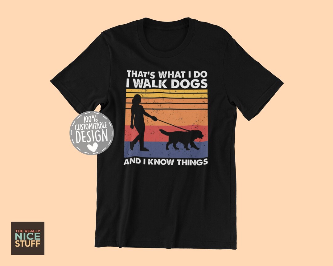 Female Dog Walker T-shirt | Funny Dog Sitter Gift for Women, Dog ...