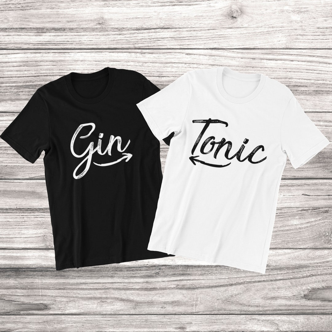 Gin Tonic Partner T-shirt | Matching Couple Best Friend Shirts - Etsy
