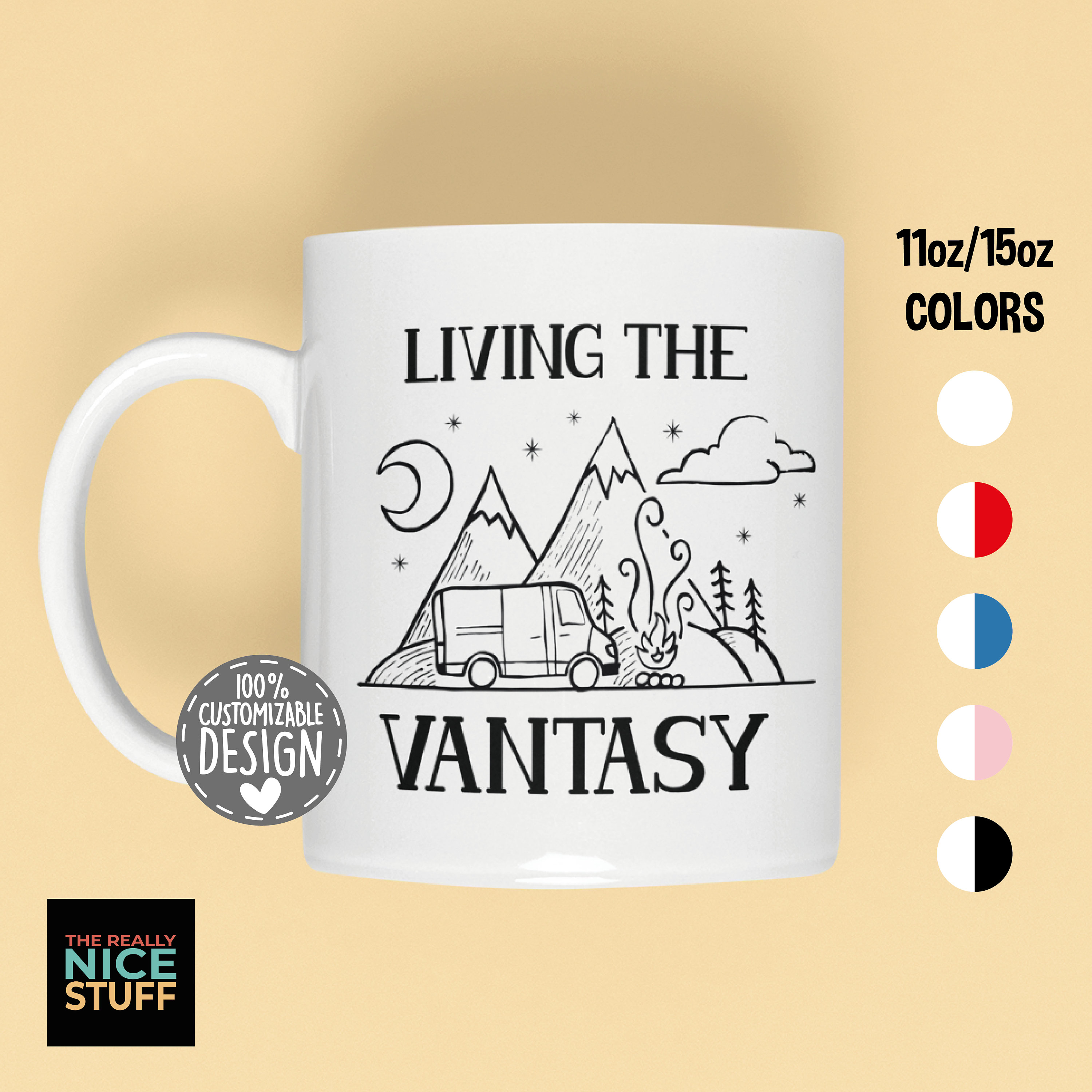 Living the Vantasy Camper Van Mug: Camping Gift - Etsy