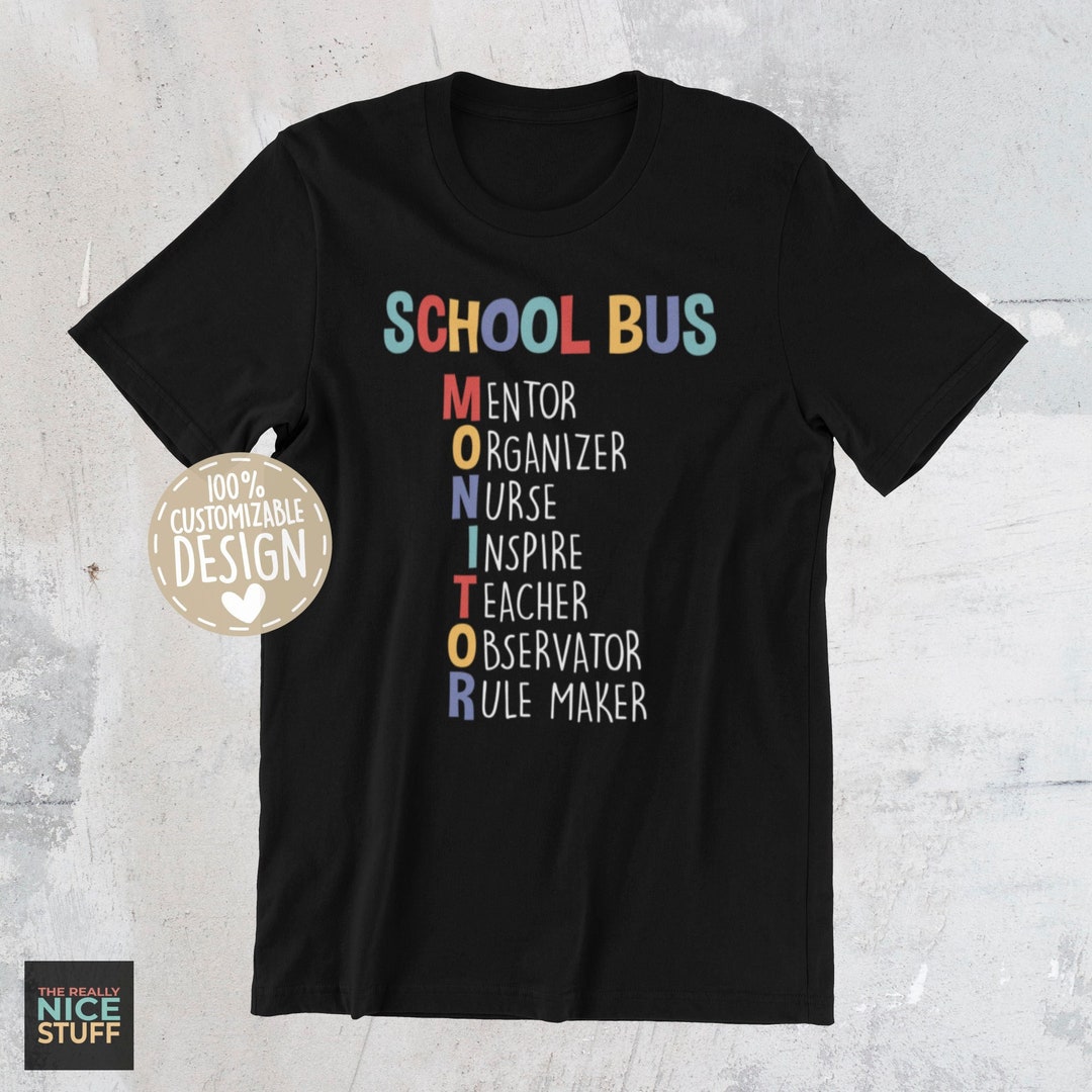 Proud School Bus Monitor T-shirt Bus Aid Attendant Gift Bus - Etsy