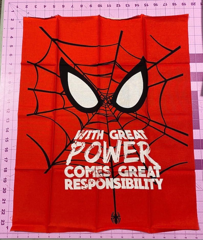 Spiderman Fabric Panel Marvel Comics Avengers Quilt | Etsy