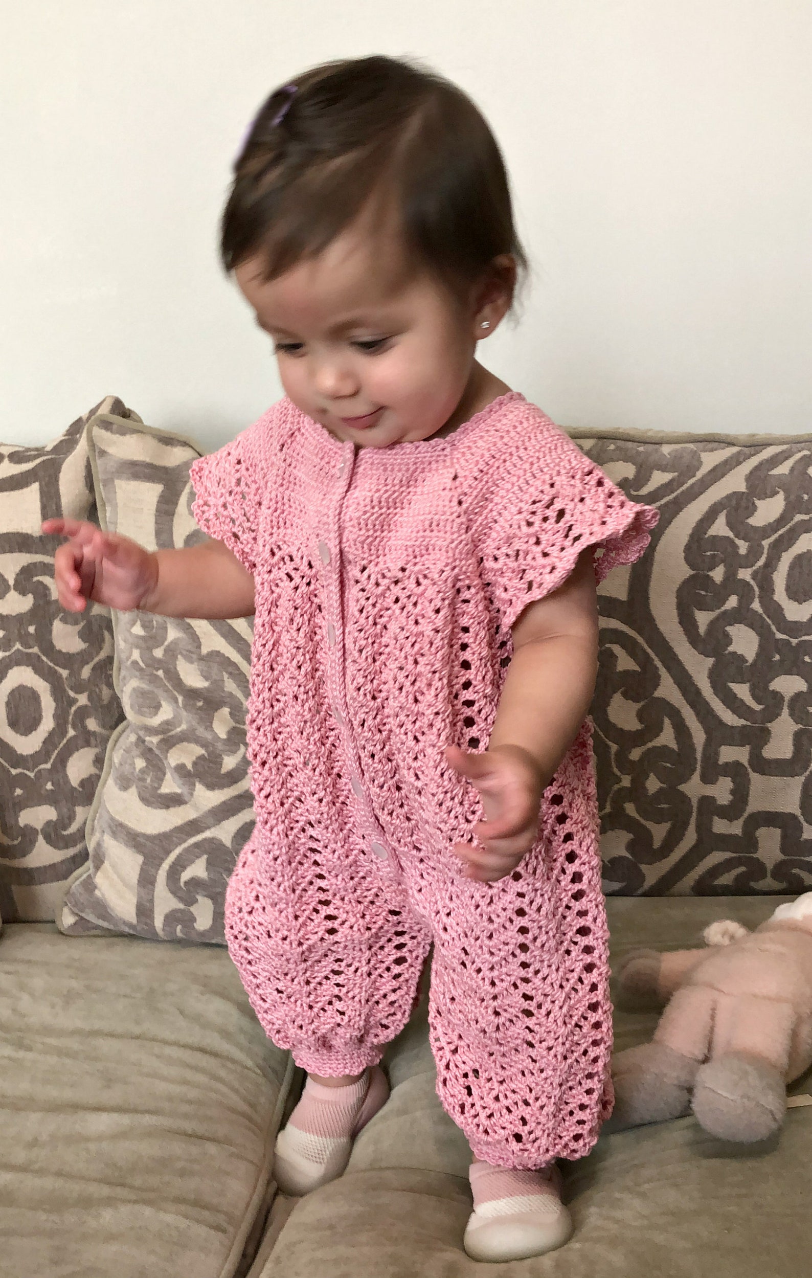 Baby Girl Romper/jumpsuit Crochet Pattern 9-12 Months - Etsy
