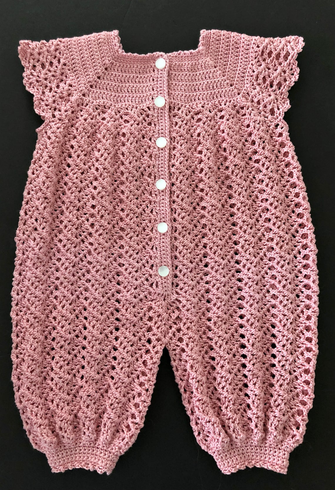 Baby Girl Romper/jumpsuit Crochet Pattern 9-12 Months - Etsy
