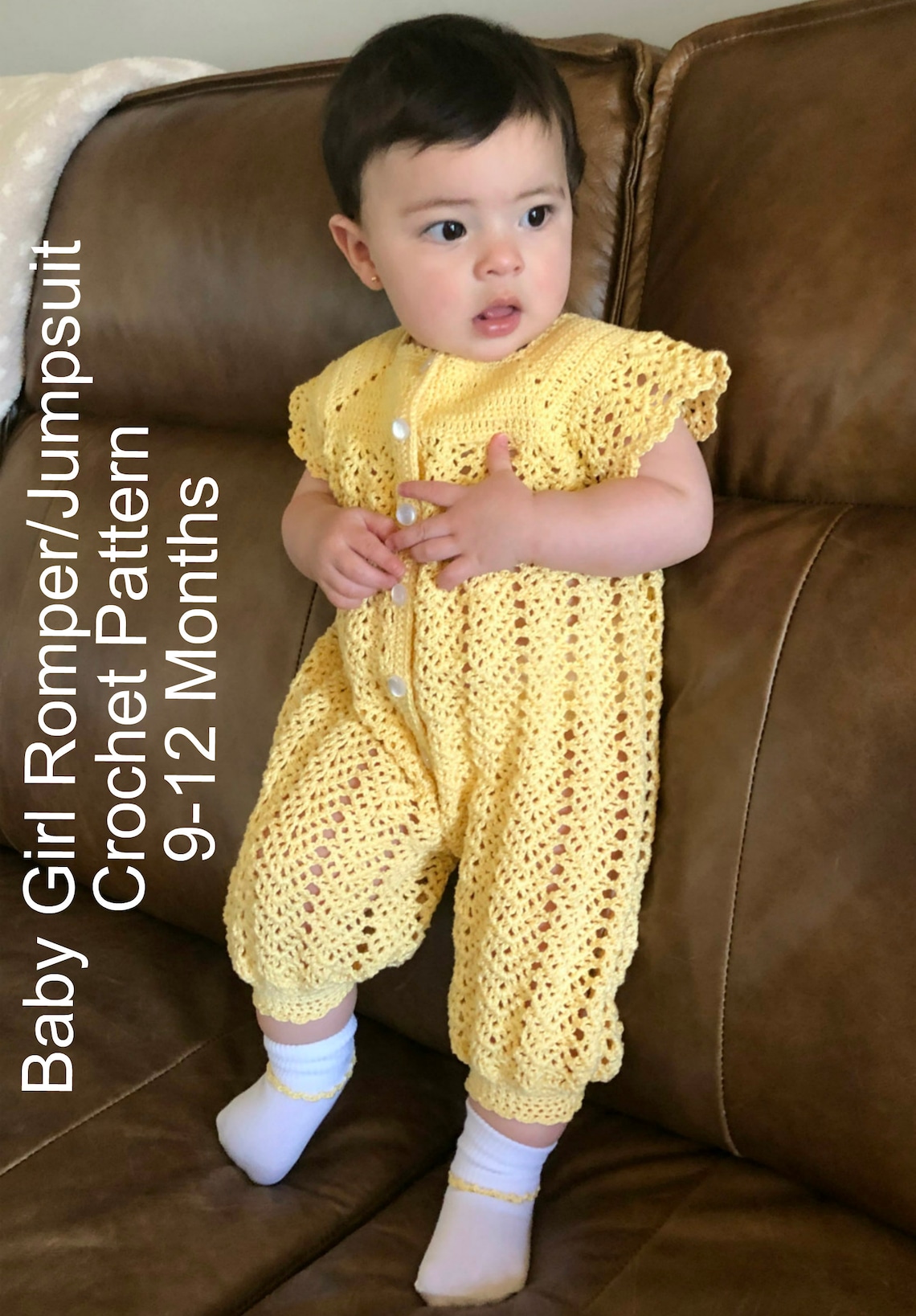 Baby Girl Romper/jumpsuit Crochet Pattern 9-12 Months - Etsy