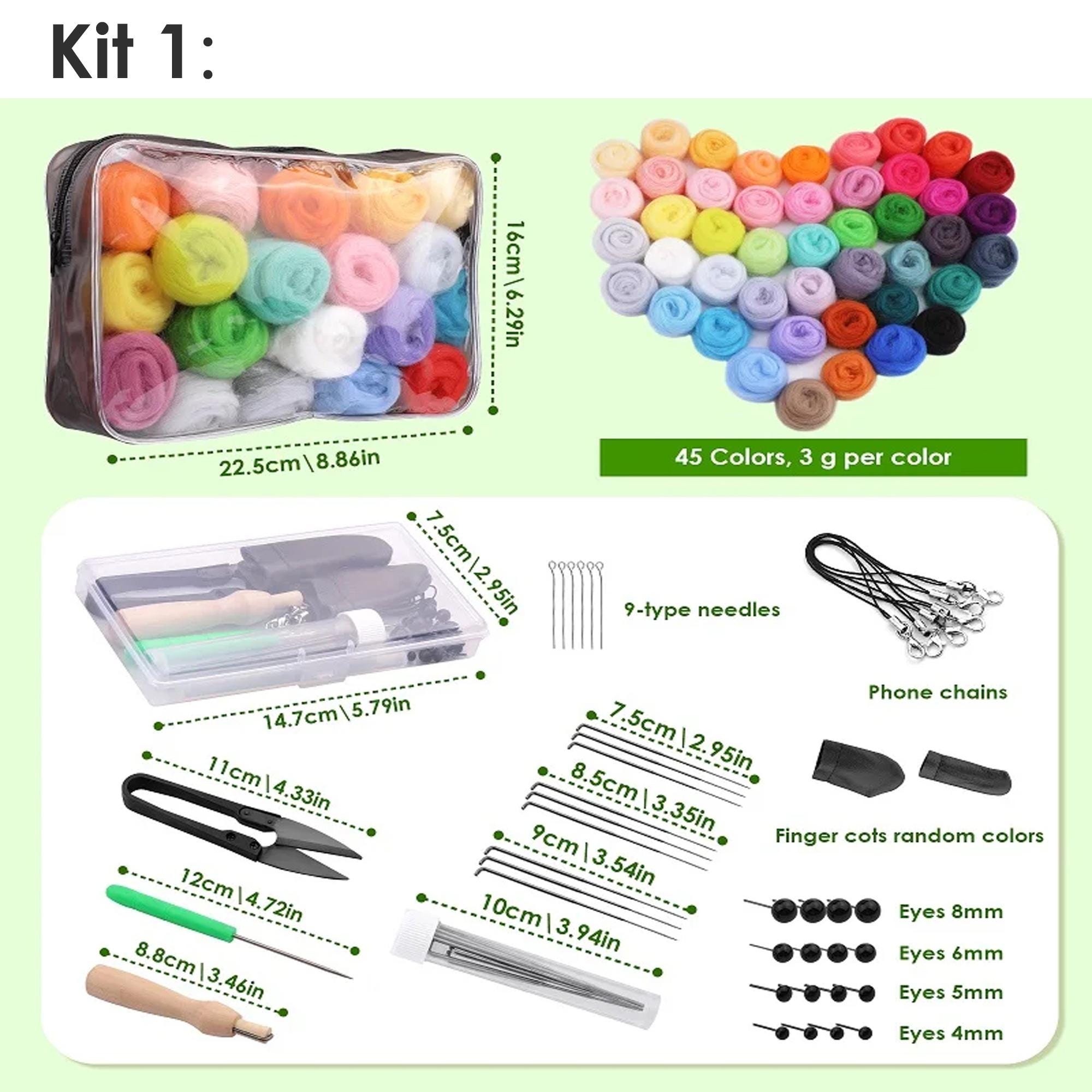 Felting Starter Kit - Wool Needles Pad Templates Accessories Beginner ...
