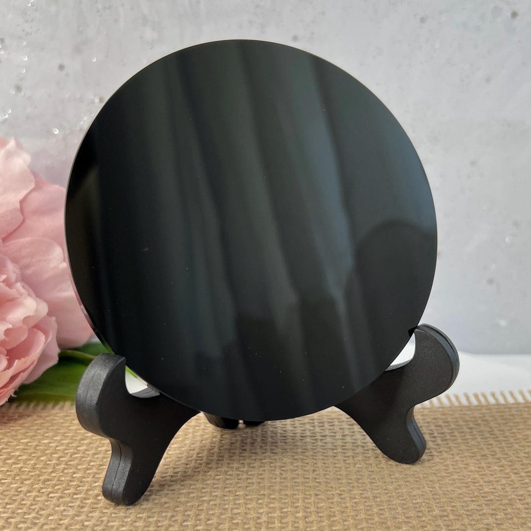 Black Obsidian Scrying/divination Plate + Stand ~ 9cm ~ 230-245g - Etsy
