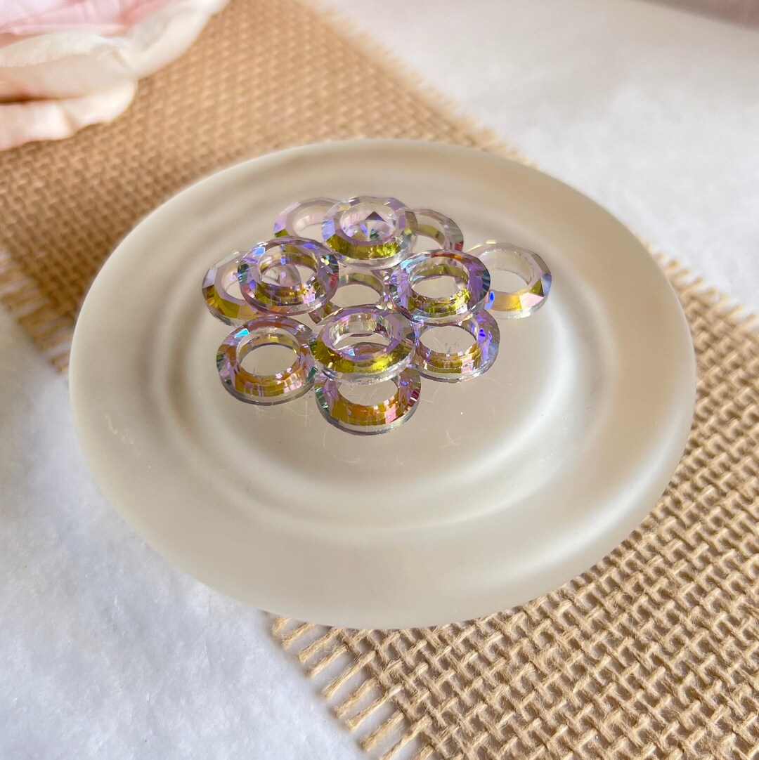 Aura Glass Rainbow Diamond Cut Sphere Stands or Jewellery Pieces 8-14mm ...