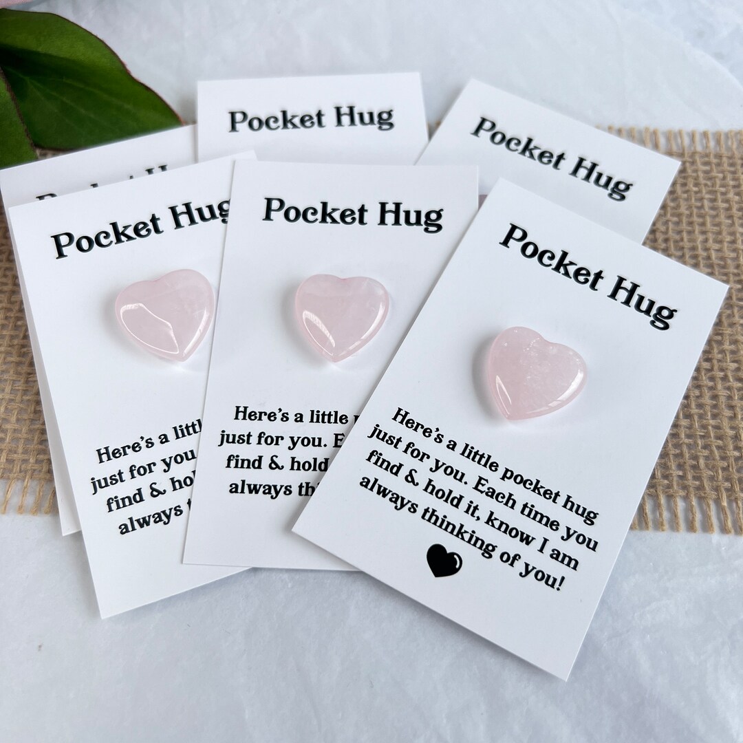 Mini Crystal Heart Pocket Hug ~ Genuine Rose Quartz Heart ~ 2x2cm Each ...