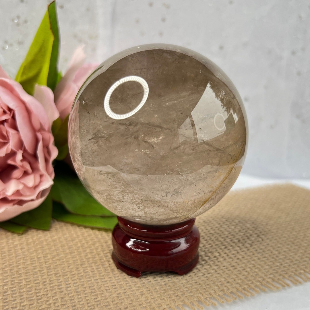 Clearance Stunning Smokey Quartz Sphere With Iron Inclusions 69mm 590g ...