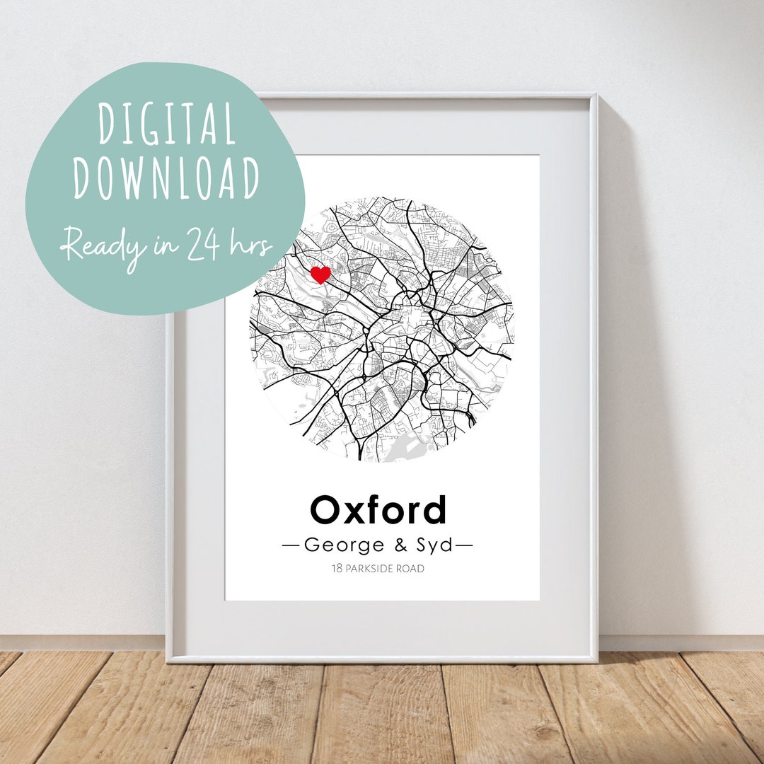Personalized New Home Map Print, Custom Address, Housewarming Gift ...