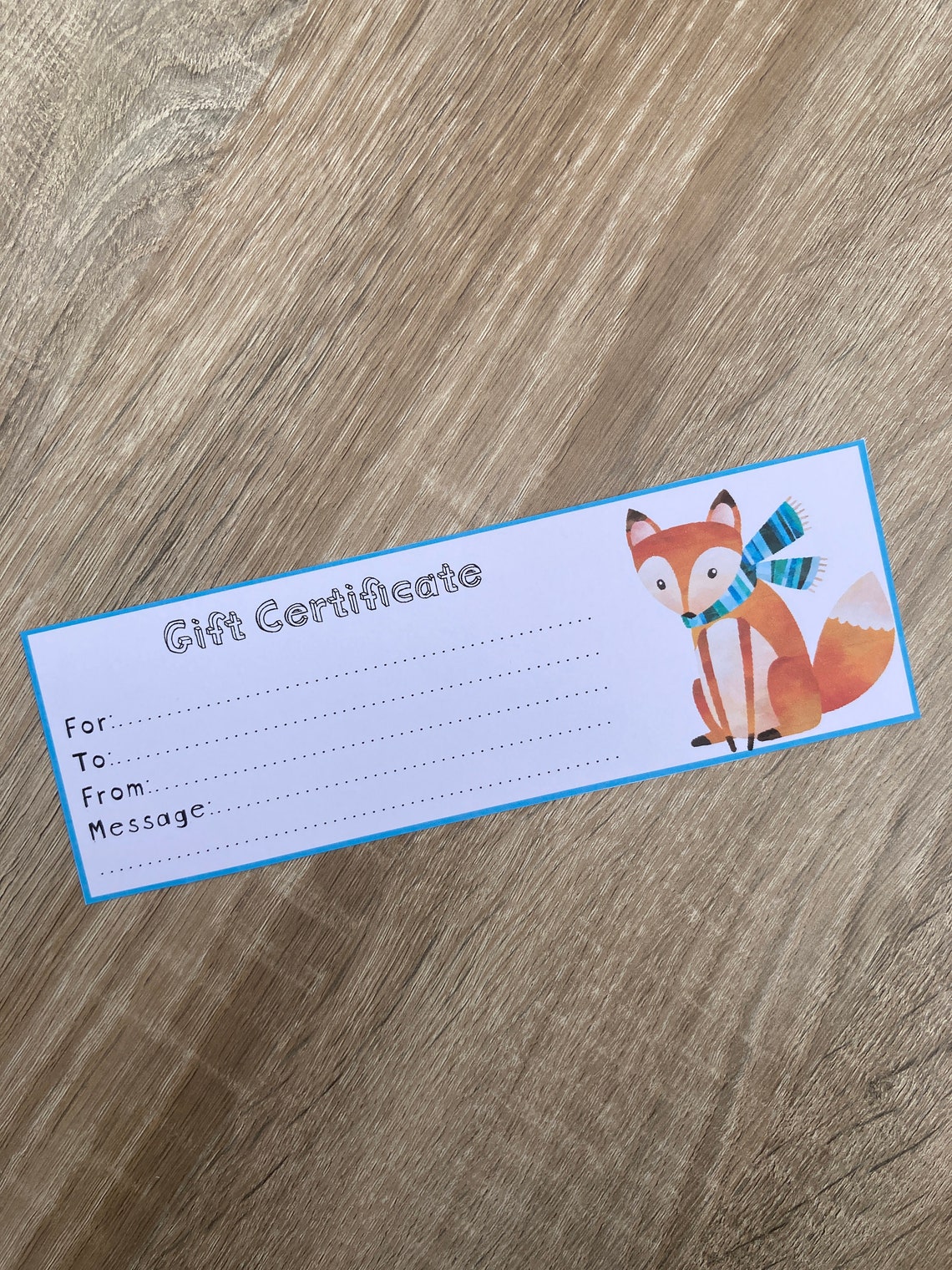 Printable Gift Certificate Templates / Animal Gift Tokens / Digital ...