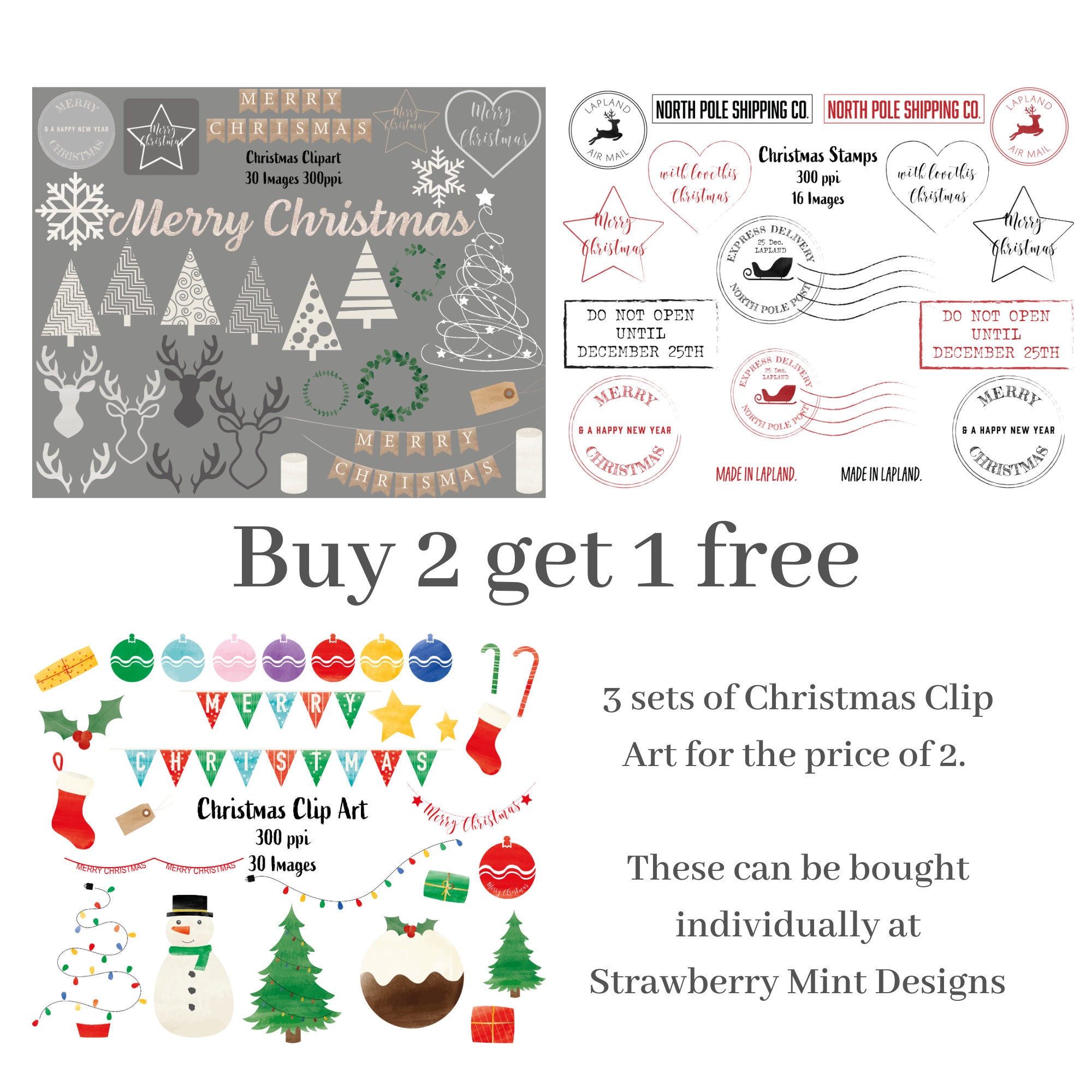 Craft Supplies & Tools Free Commercial Use Clip Art Set of 3 bundles of ...