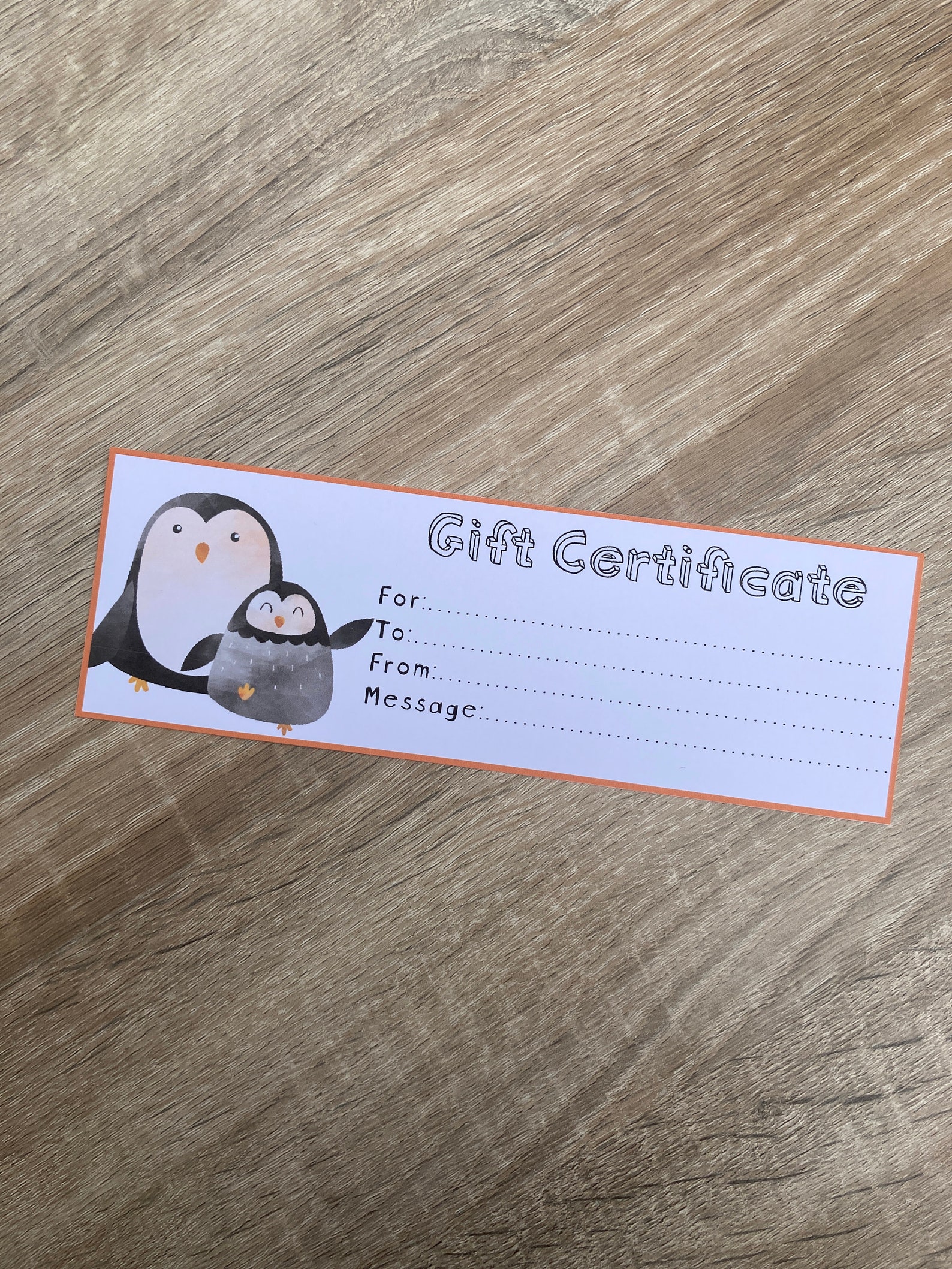 Printable Gift Certificate Templates / Animal Gift Tokens / Digital ...