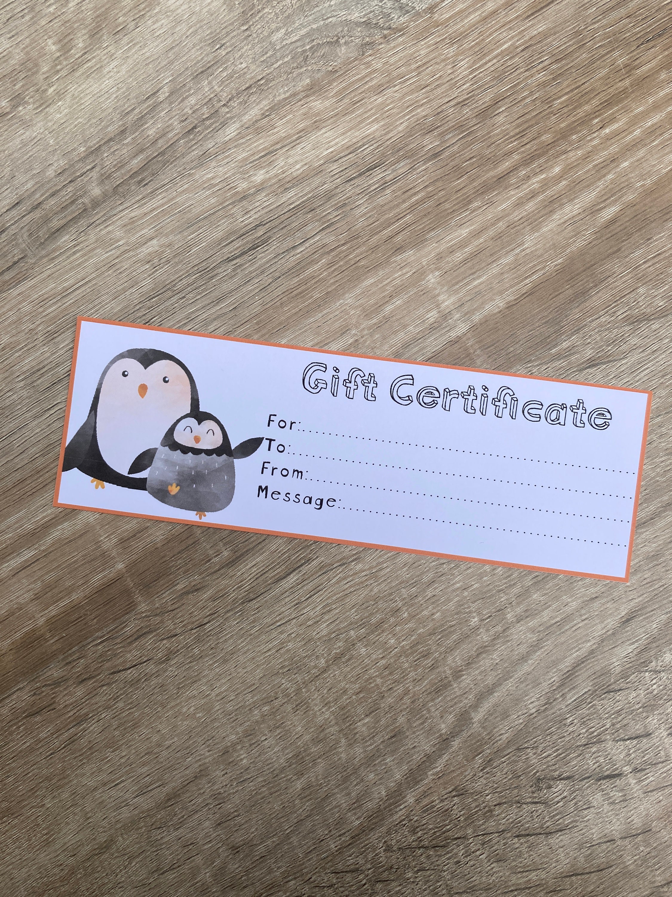 Printable Gift Certificate Templates / Animal Gift Tokens / Digital ...