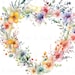 25 Pastel Flower Heart Wreath Clipart. Digital Valentine's Day ...