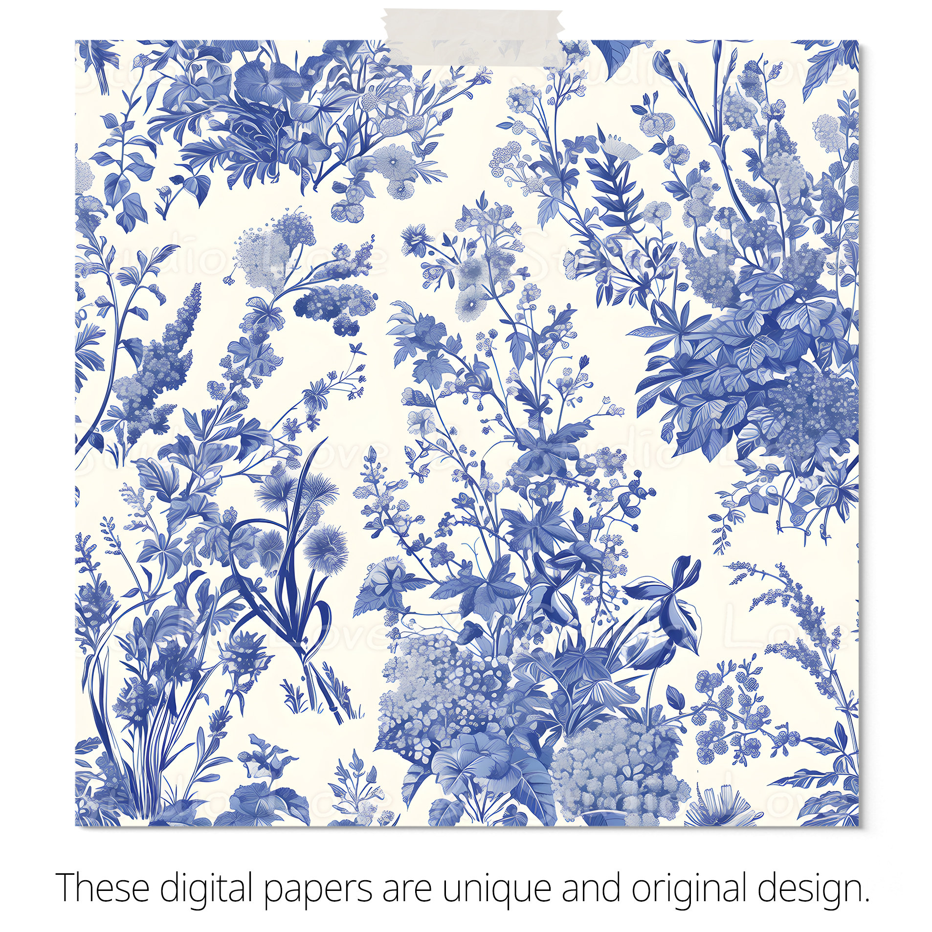 25 the Botanical Toile Seamless Pattern, Countryside Scenes Digital ...