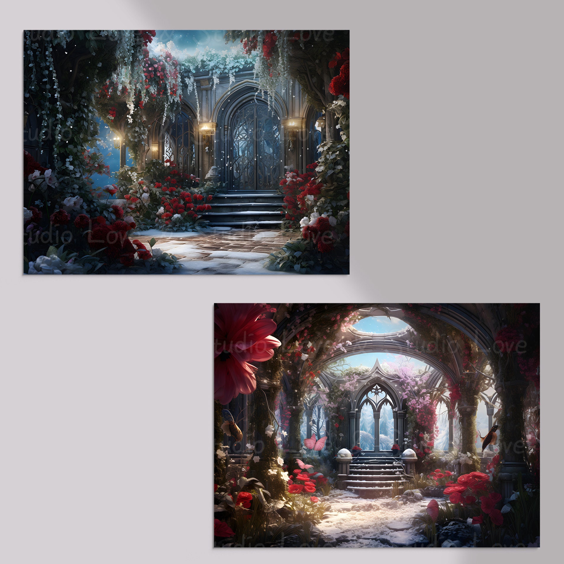 25 Enchanted Winter Garden Digital Paper, Printable Fantasy Enchanted ...