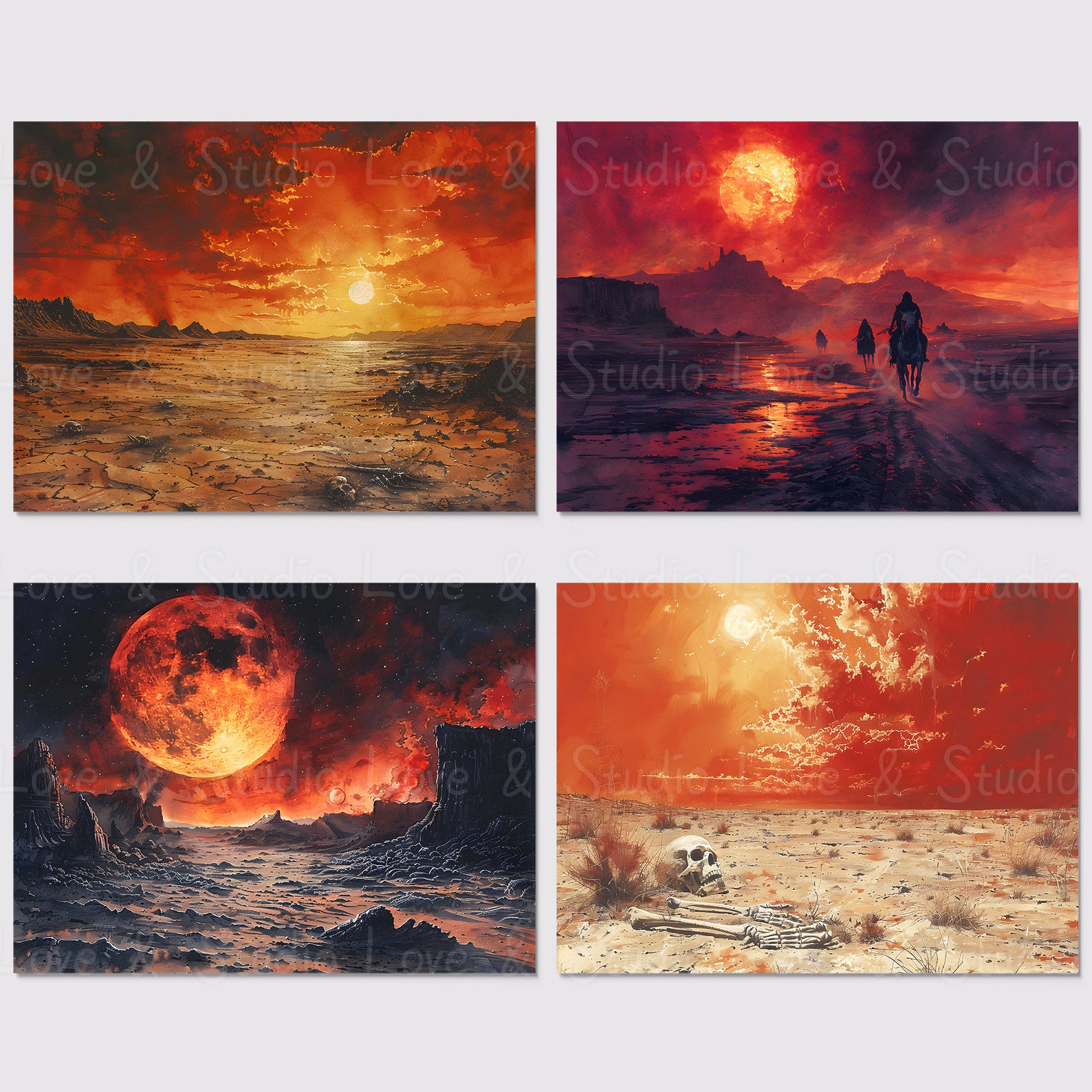 25 the Desolate Desert Digital Paper, Printable Dark Fantasy Background ...