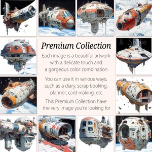 25 the Forgotten Space Station Digital Paper, Vintage Space Exploration ...