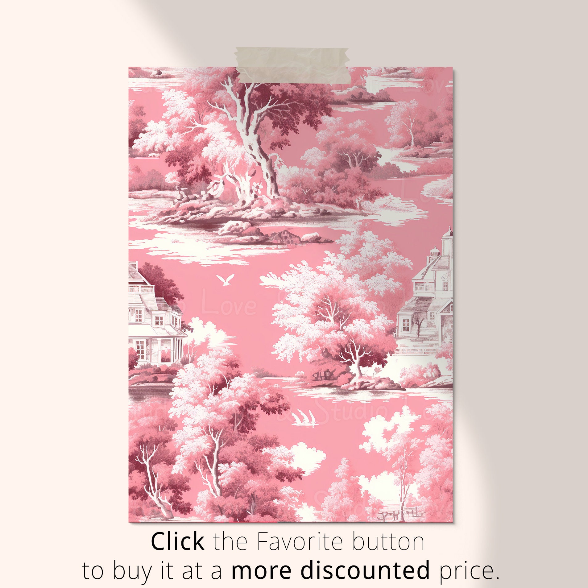 50 English Garden Toile Seamless Pattern Vintage Pastoral - Etsy