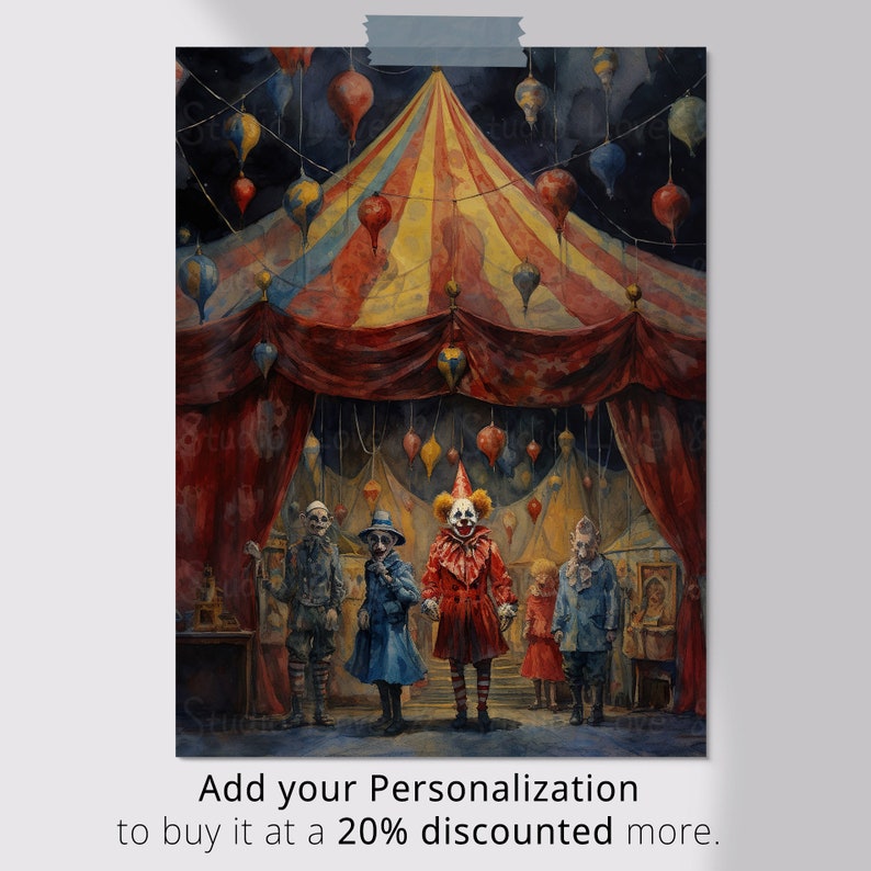 25 Sinister Circus Digital Paper. Watercolor Horror Printable ...