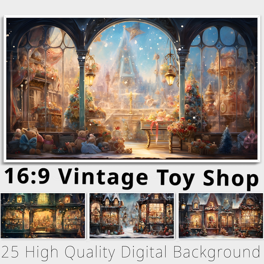 16:9 Vintage Toy Shop Digital Background. 25 Samsung Frame TV Art ...