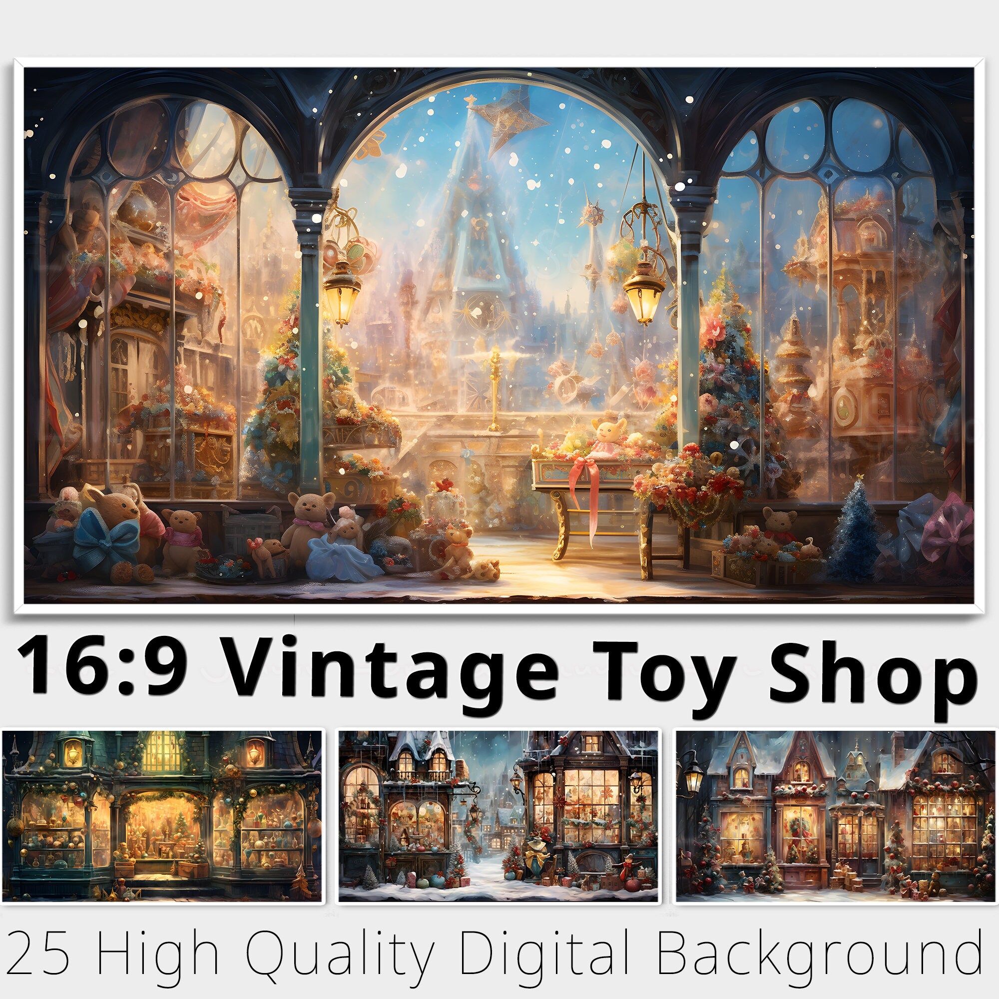 16:9 Vintage Toy Shop Digital Background. 25 Samsung Frame TV Art ...