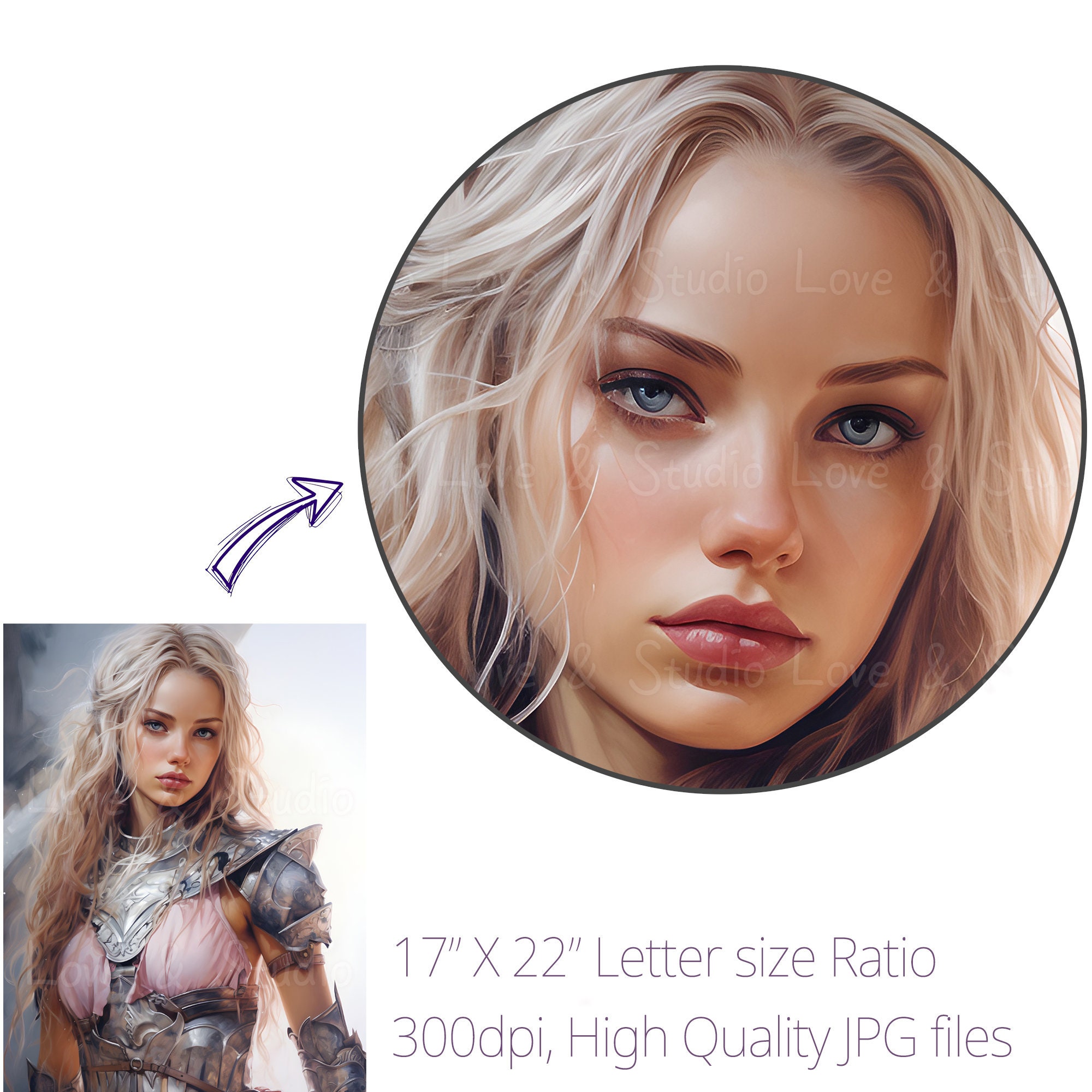 25 Hero/heroine Digital Paper, Printable Fantasy Background, Magical ...