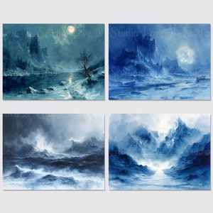 25 the Frozen Wasteland Digital Paper, Printable Dark Fantasy ...