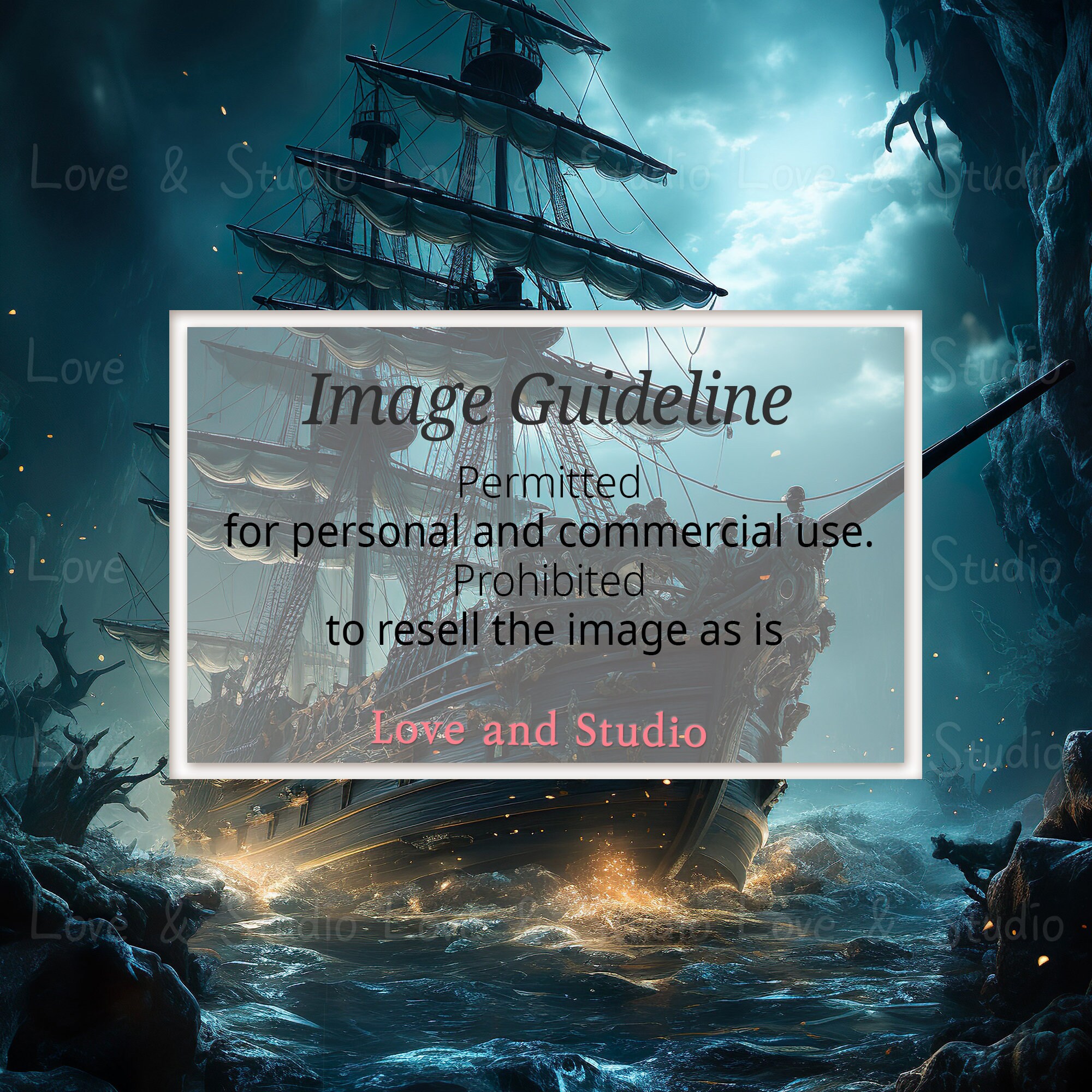 25 Underwater Ghost Ship Digital Paper Printable Halloween - Etsy