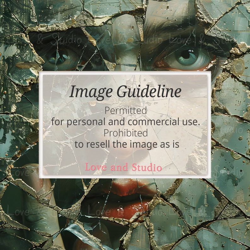 25 Mirror's Horrifying Gaze Digital Paper, Printable Vintage Halloween ...