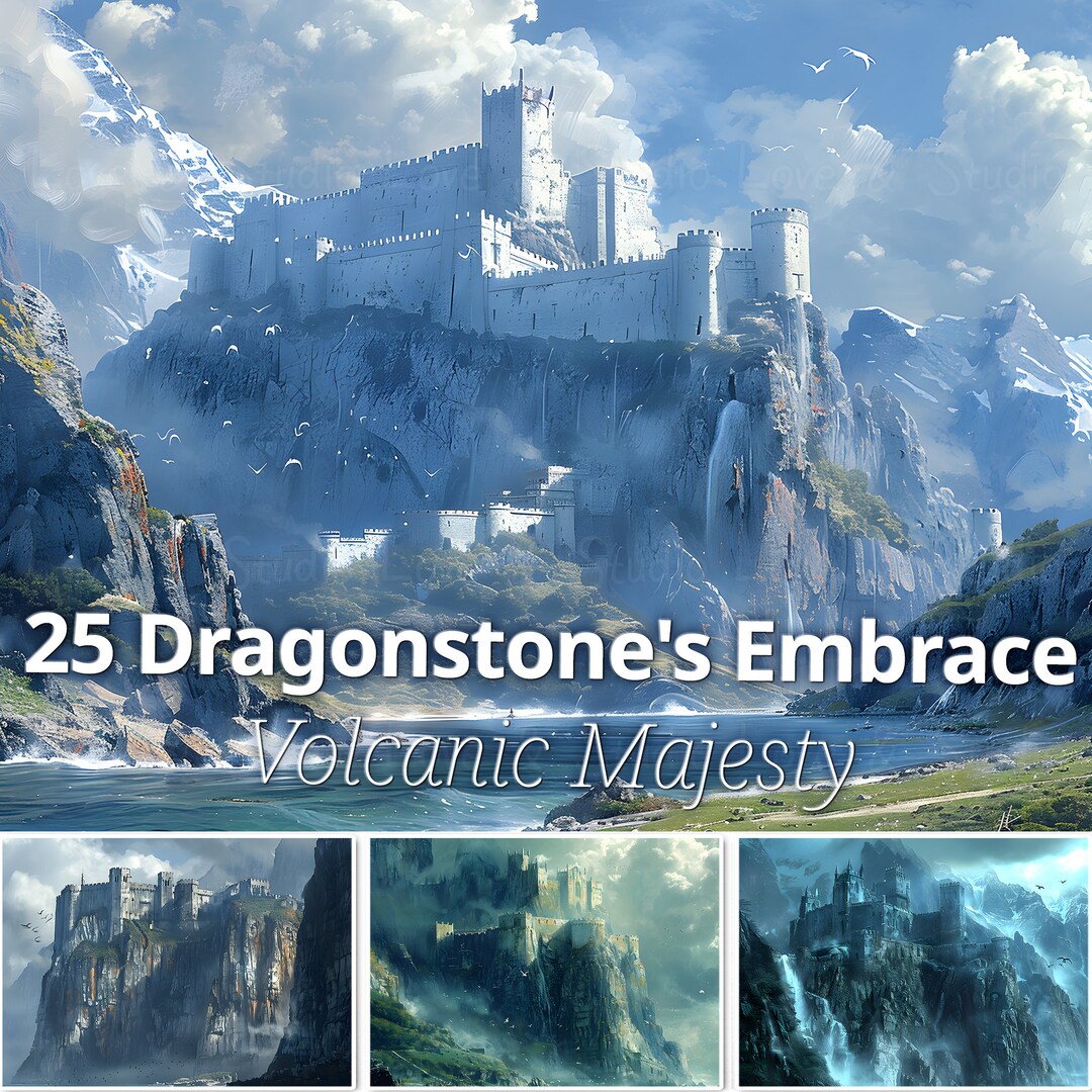 25 Dragonstone's Embrace Digital Paper, Printable Fantasy Background ...
