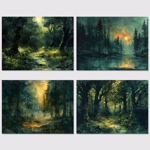 25 the Blighted Forest Digital Paper, Printable Dark Fantasy Background ...