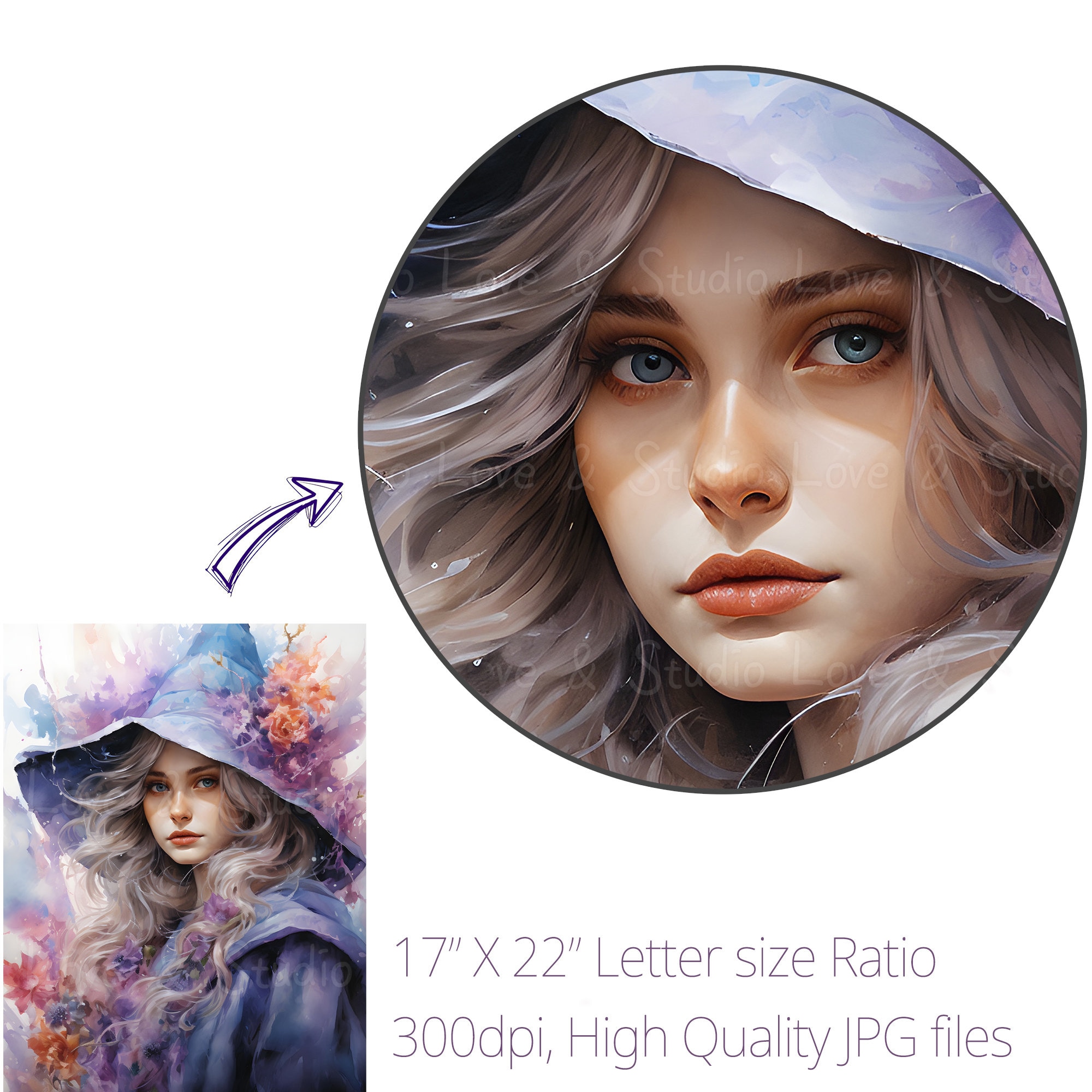 25 Watercolor Witch Digital Paper, Printable Fantasy Background ...