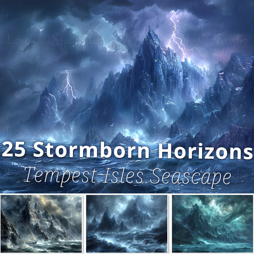 25 Stormborn Horizons Digital Paper, Printable Fantasy Background ...