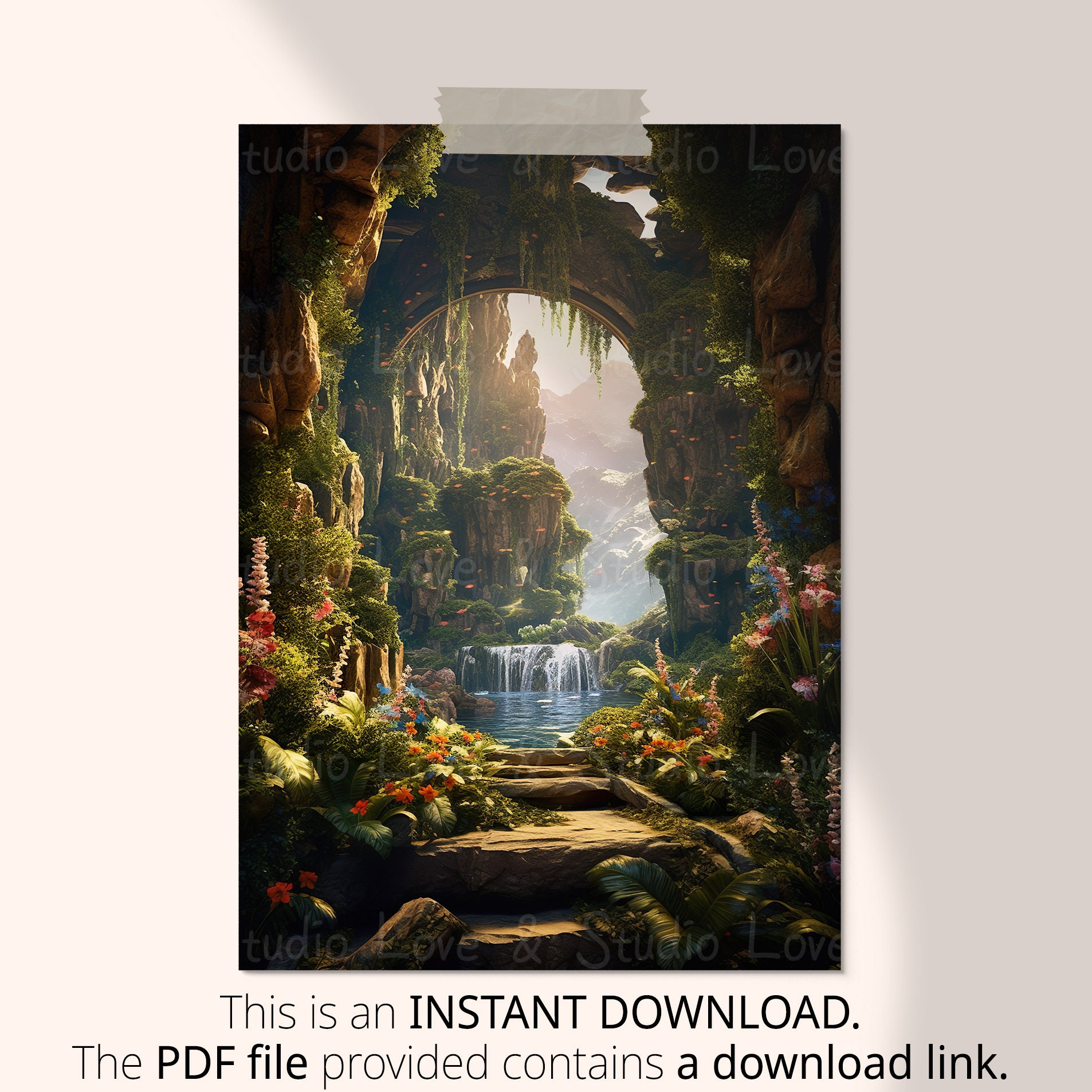 25 Hidden Realm Digital Paper, Fantasy World Background Pack. Digital ...