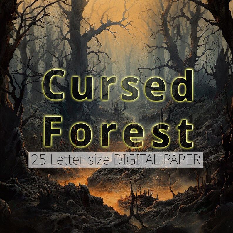 25 Cursed Forest Digital Paper. Watercolor Horror Printable. Halloween ...