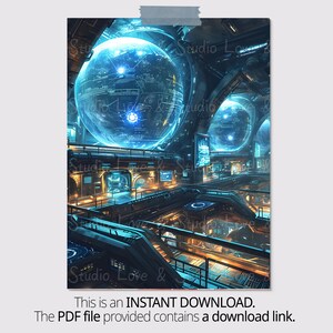 25 Futuristic Docking Bay Digital Paper, Printable Sci-fi Futuristic ...