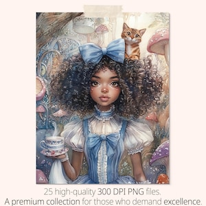 25 Black Alice in Wonderland Digital Paper, Timeless Black Fairytales ...