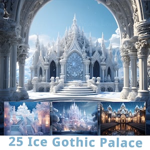 25 the Ice Gothic Palace Digital Paper, Amazing Fantasy Background ...