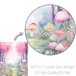 25 Pastel Enchanted Fairy Forest Digital Paper, Soft Pastel Shade ...