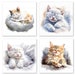 20 Sleeping Kitten Clipart, Cute Baby Cat Illustration, Digital ...