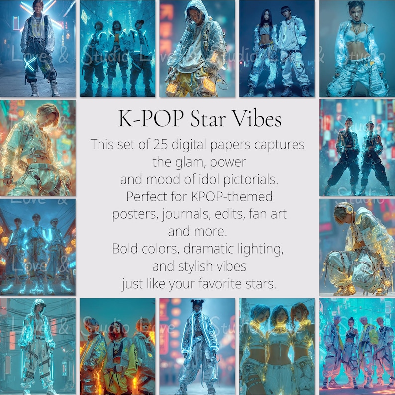 25 Cyberpunk K-pop Star Pictorial Aesthetic Paper, Korean Culture ...
