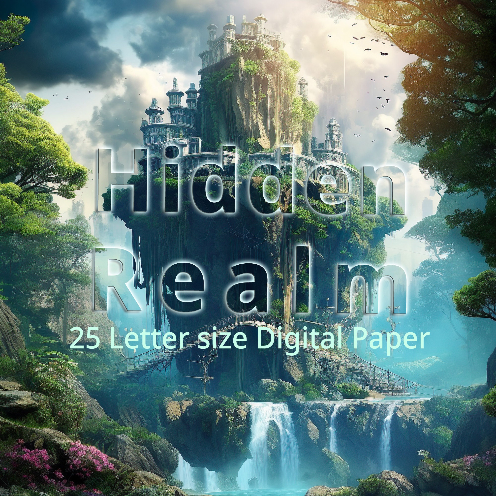 25 Hidden Realm Digital Paper, Fantasy World Background Pack. Digital ...