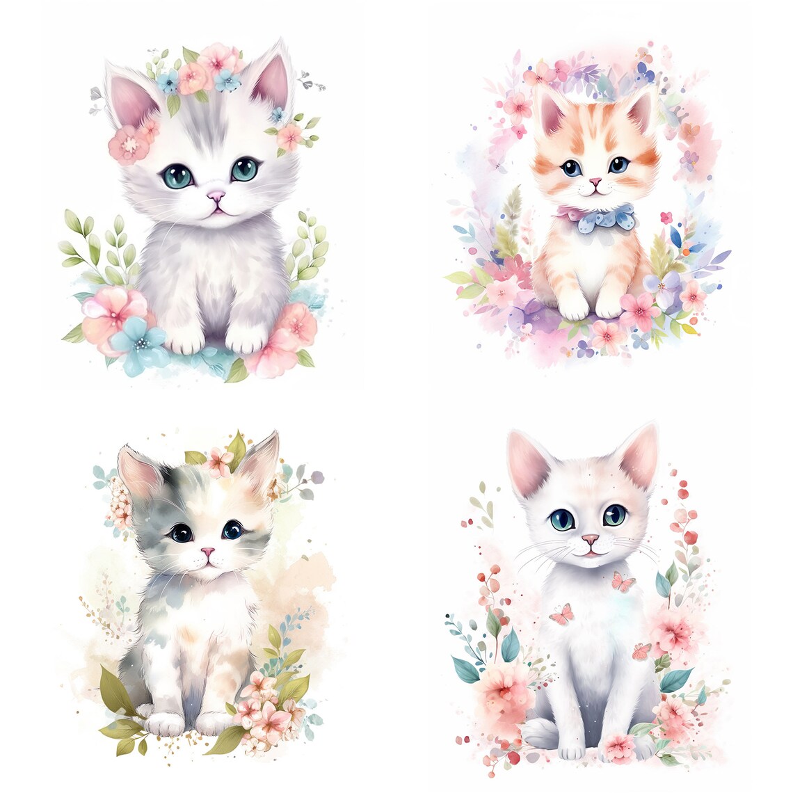 20 Cat Clipart Commercial Use Cute Kitten Cats Clipart - Etsy