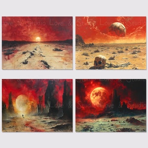 25 the Desolate Desert Digital Paper, Printable Dark Fantasy Background ...